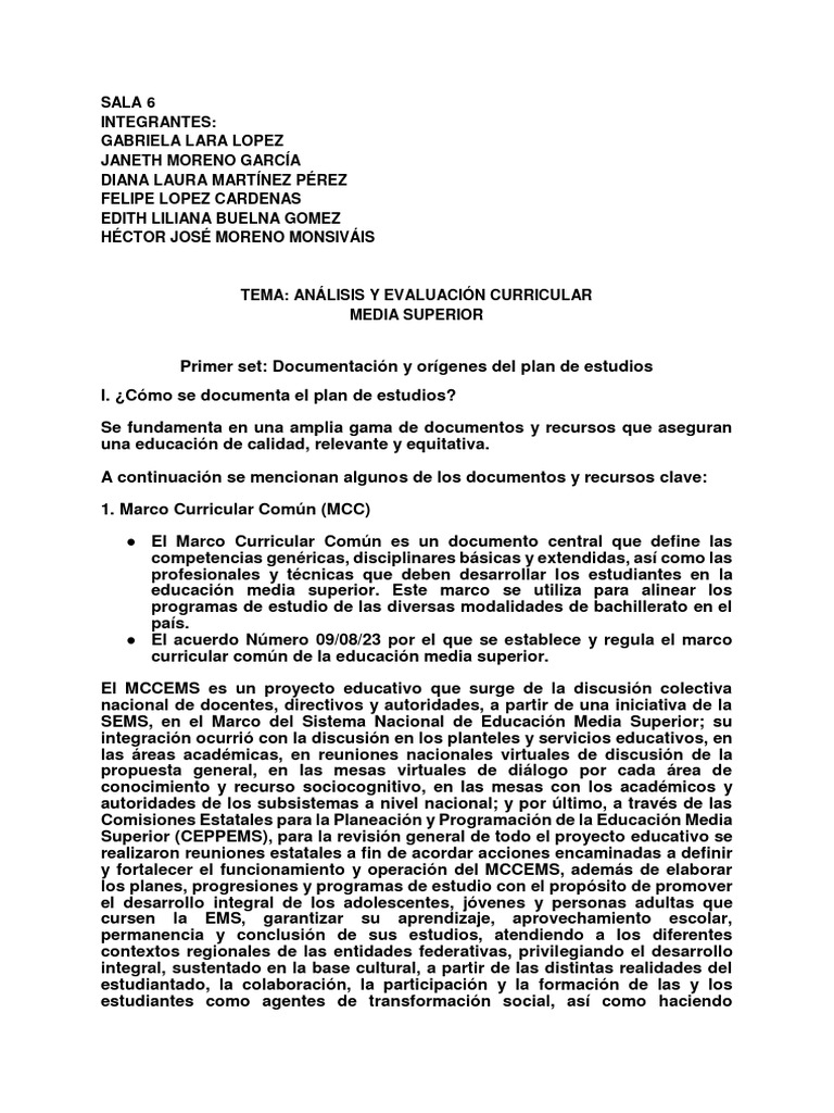 Sala 6_analisis Evaluación | PDF | Plan de estudios | Evaluación