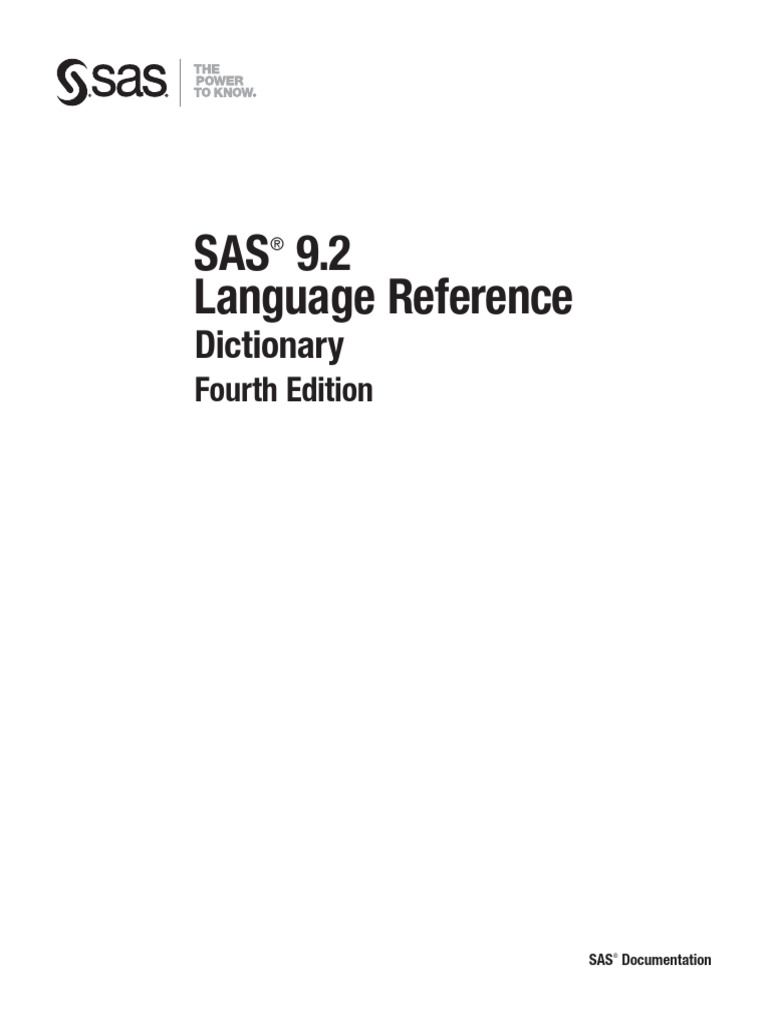 07p - SAS 9.2 Language Reference - Dictionary | PDF | Sas (Software) | Computing