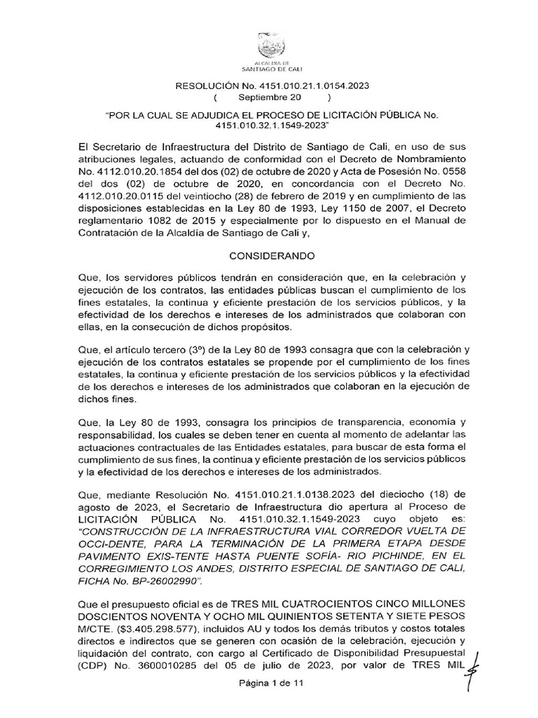 Resolucion de Adjudicacion | PDF