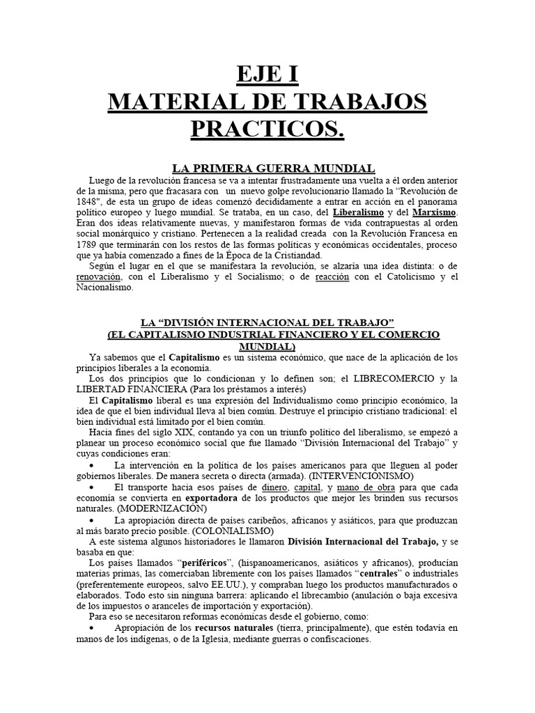 Eje I - Material de Trabajos Practicos-De Historia - (Tp-1) 2024. | PDF | marxismo | Imperio ruso
