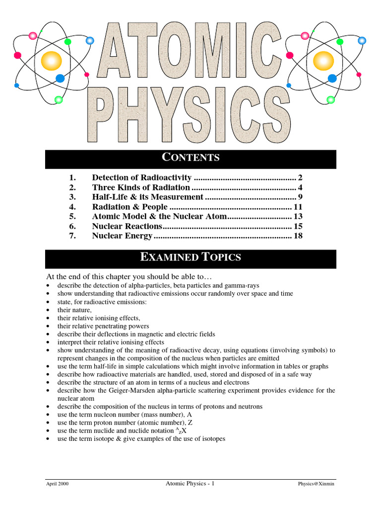 Atomic Physics | PDF | Radioactive Decay | Neutron