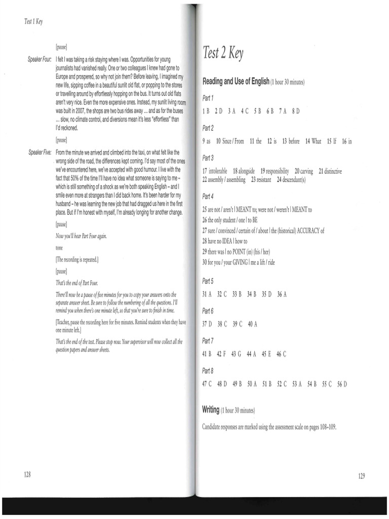 Cae 3 Test 2 - 3 Answer Keys | PDF