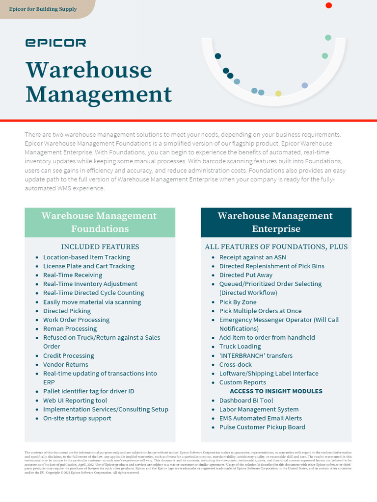Warehouse Management Flyer | PDF | Warehouse | Enterprise Resource Planning
