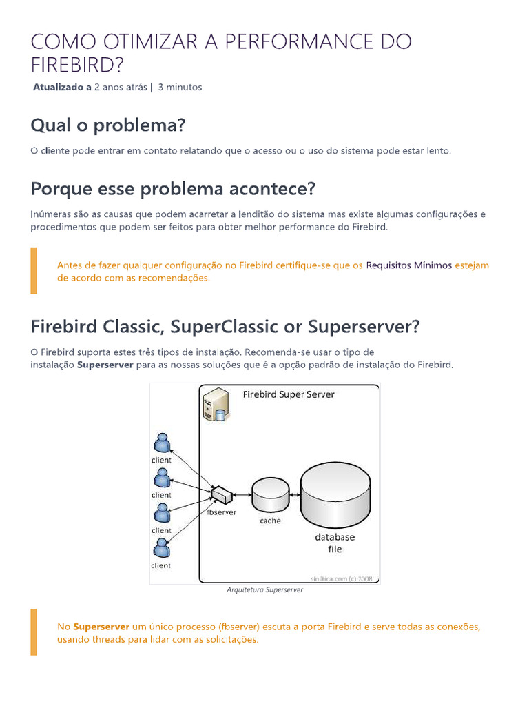Como Otimizar o Firebird 2.5 | PDF