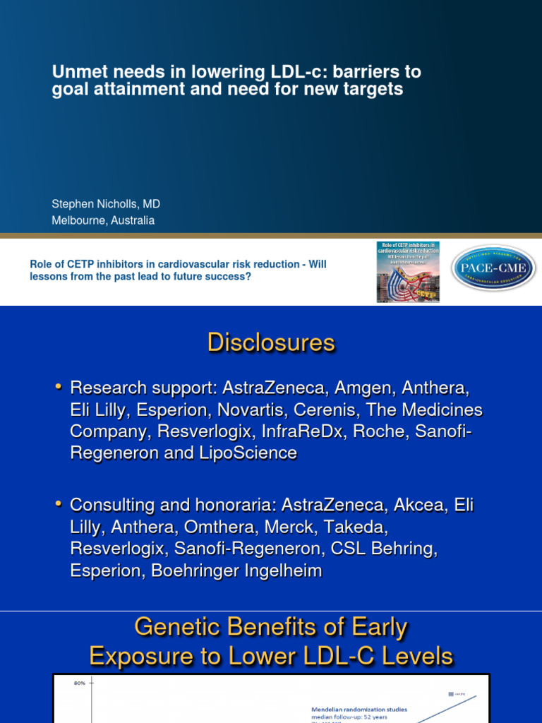 Slides Unmet Needs in Lowering LDL C Barriers To Goal Attainment and ...
