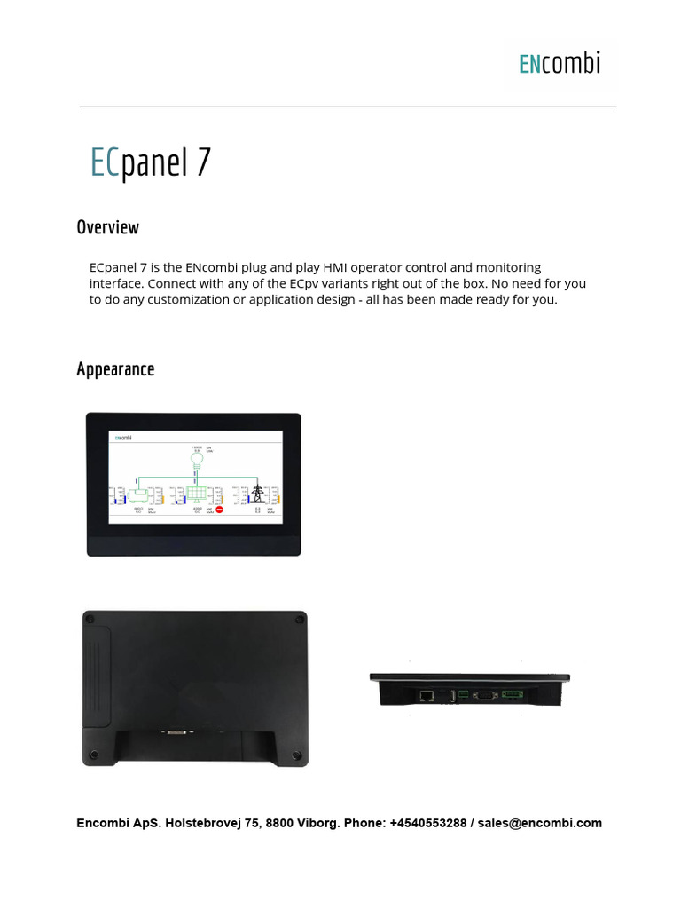 ECpanel Datasheet | PDF | Usb | Liquid Crystal Display