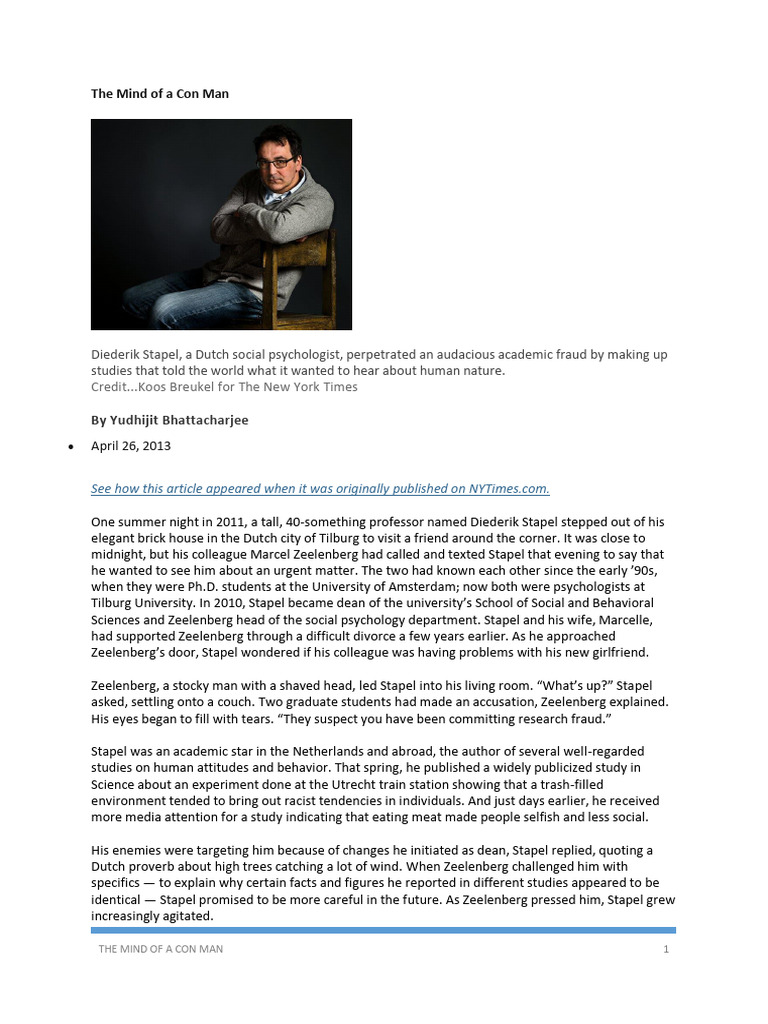 The Mind of A Con Man | PDF | Experiment