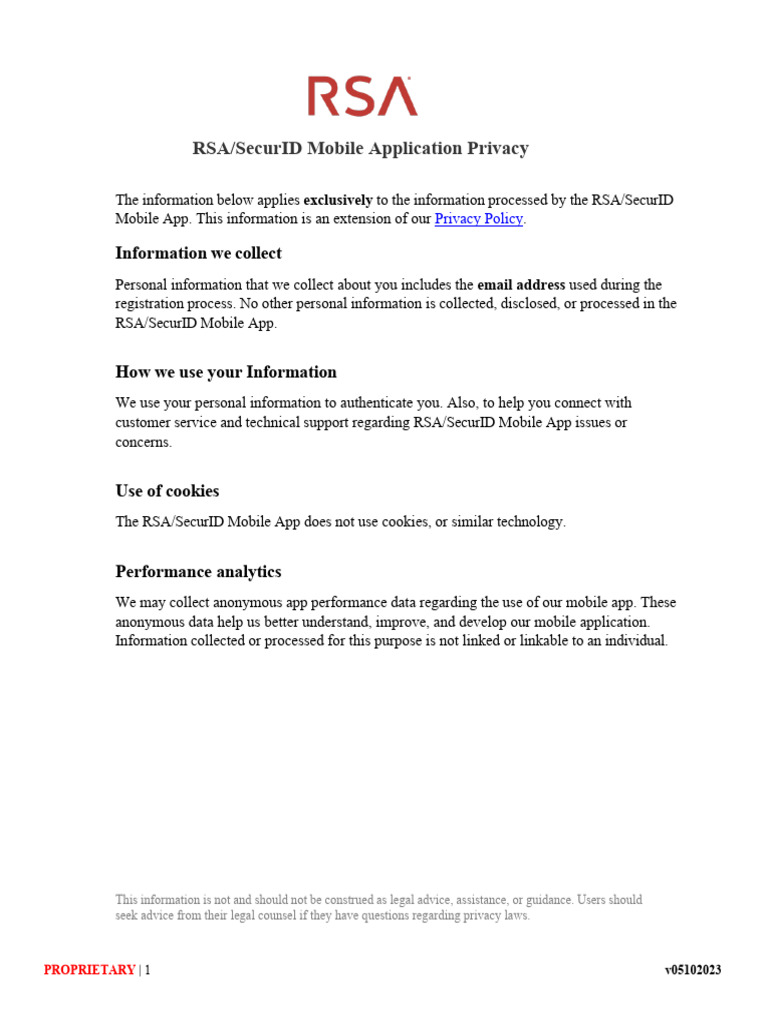 RSA Mobile Application Privacy | PDF | Career & Growth