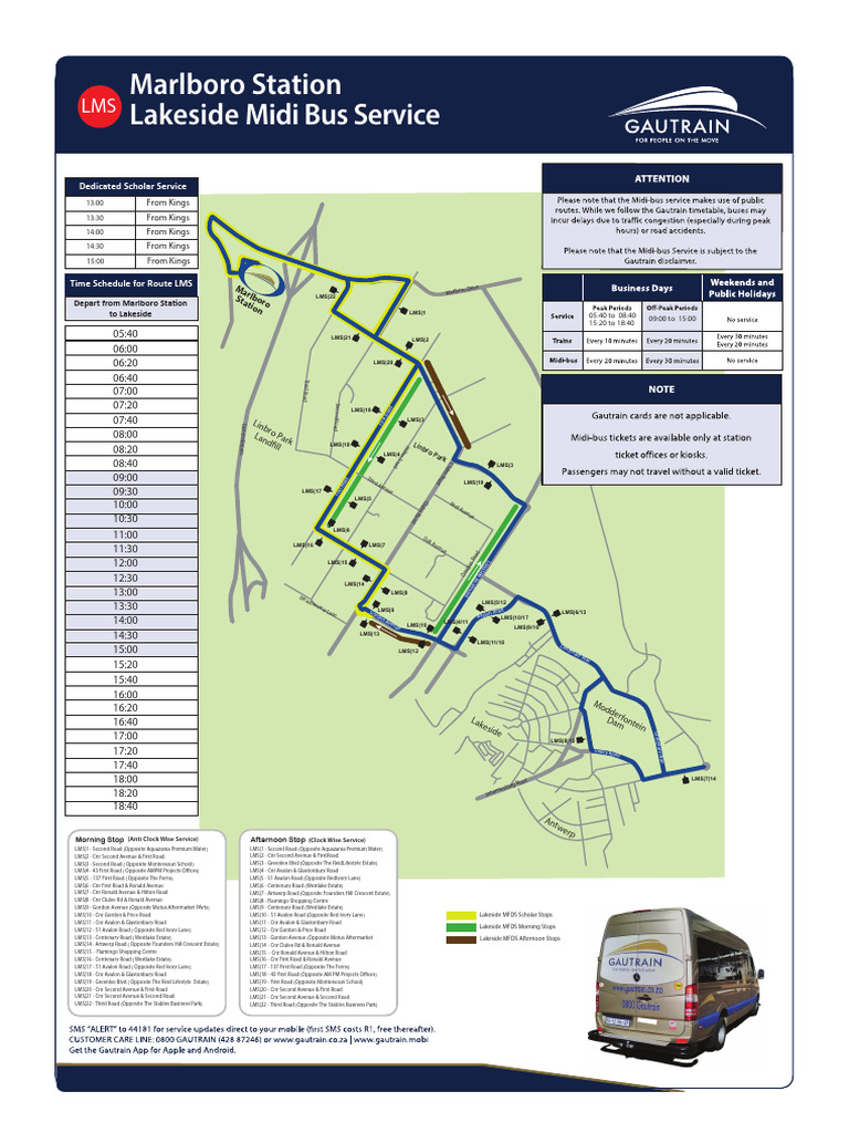 Midi Bus Route Map Lakeside | PDF