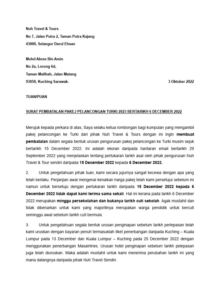 Surat Pembatalan | PDF