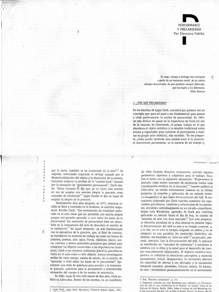 Fabiao - performance y precariedad | PDF