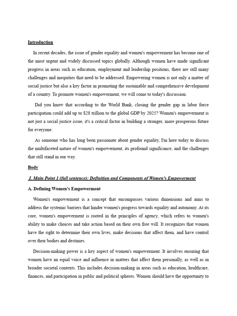Introduction | PDF | Empowerment | Gender Equality