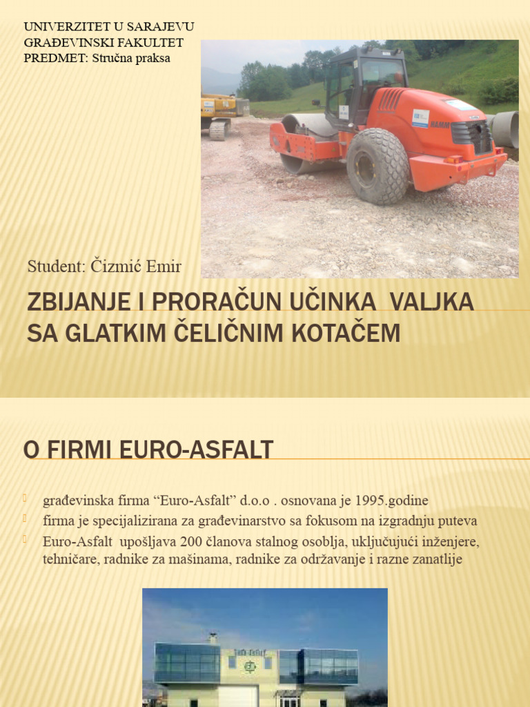 ZBIJANJE I Proračun Učinka Valjka Sa Glatkim Čeličnim | PDF