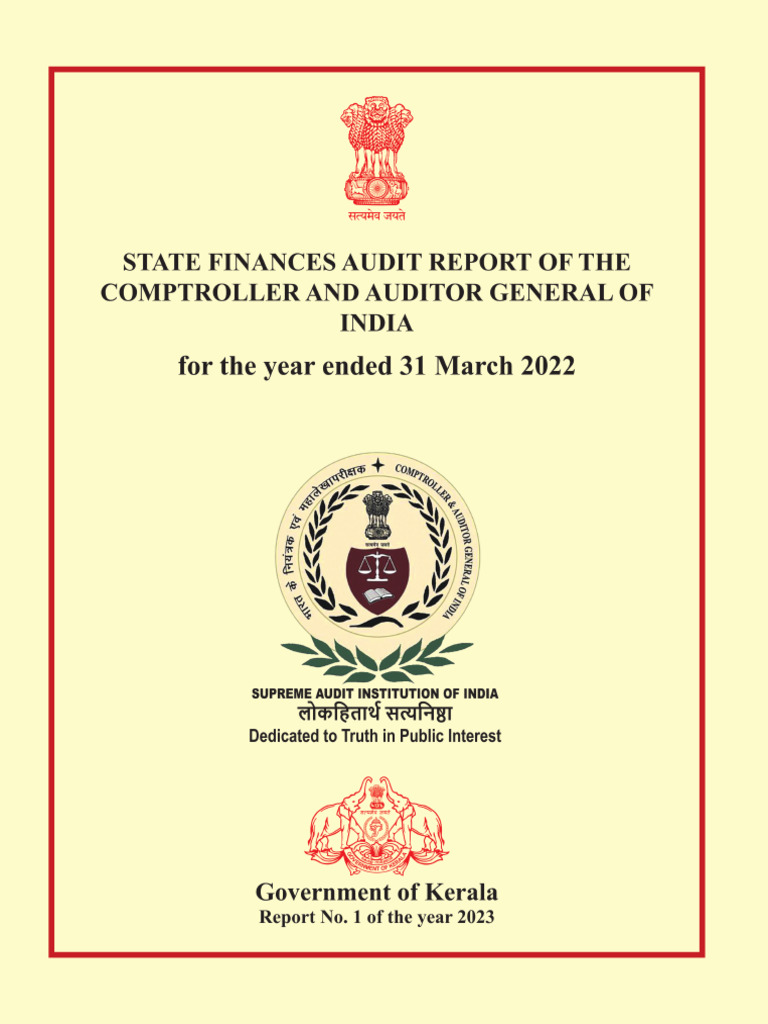 Report No. 1 of The Year 2023 State - Finance Audit Report For The Year ...