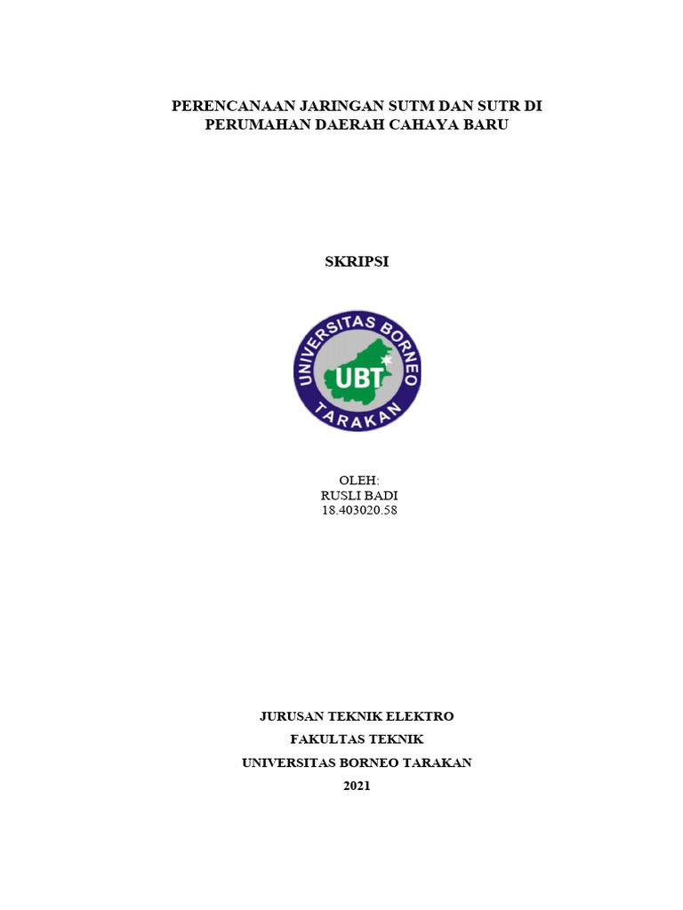 Perencanaan Jaringan SUTM dan SUTR di Cahaya Baru | PDF