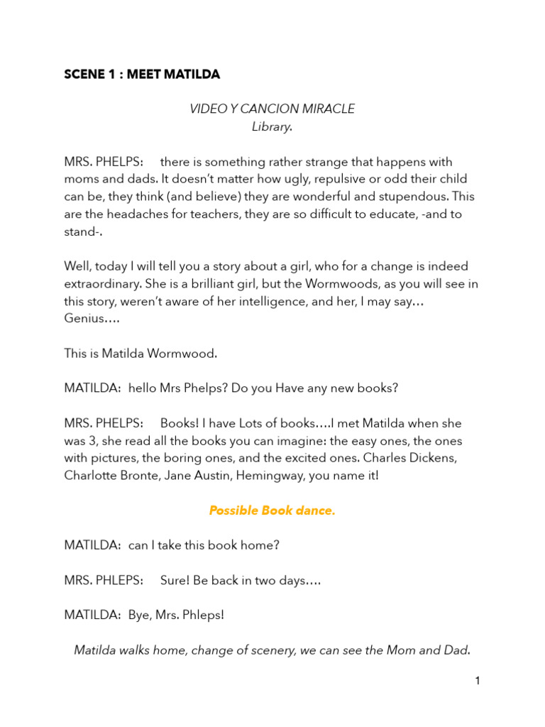 libreto Matilda | PDF