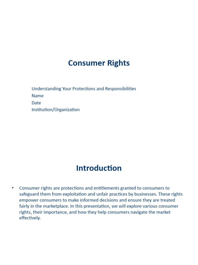Consumer Rights Presentation COPRA Designed | PDF | Consumer Protection ...