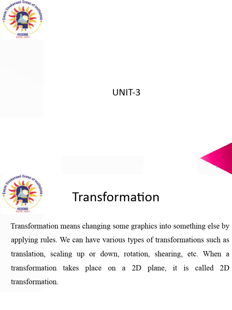 Unit 3 | PDF | 2 D Computer Graphics | Matrix (Mathematics)
