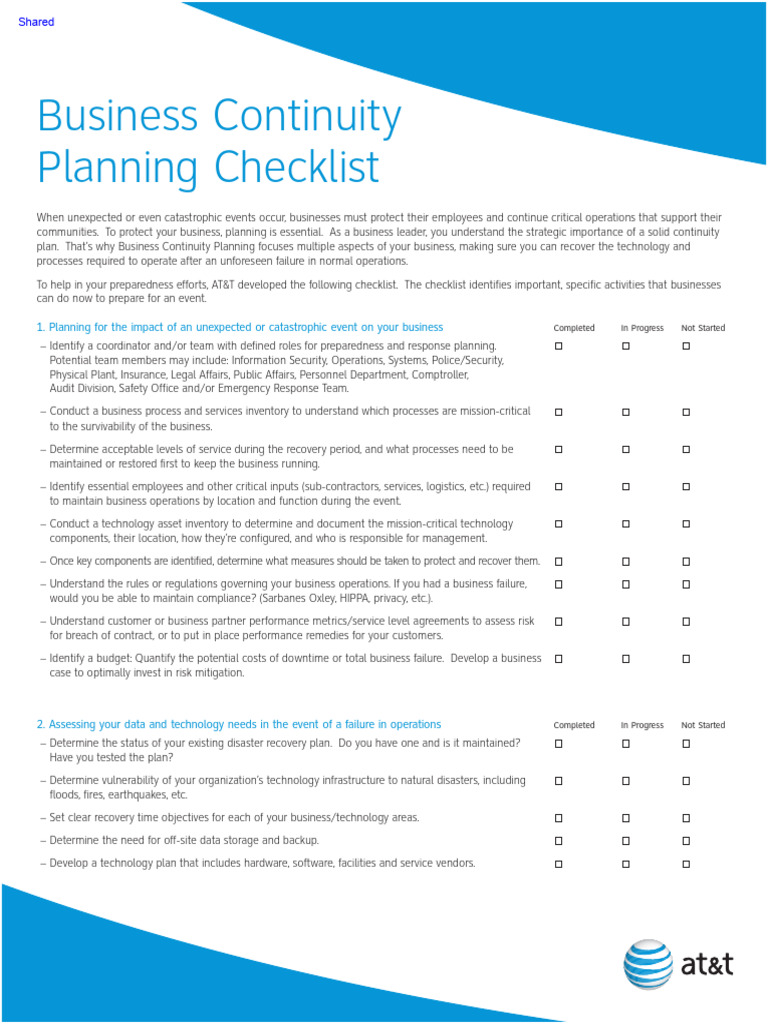 Business Continuity Planning Checklist | PDF | Computer Security | Security