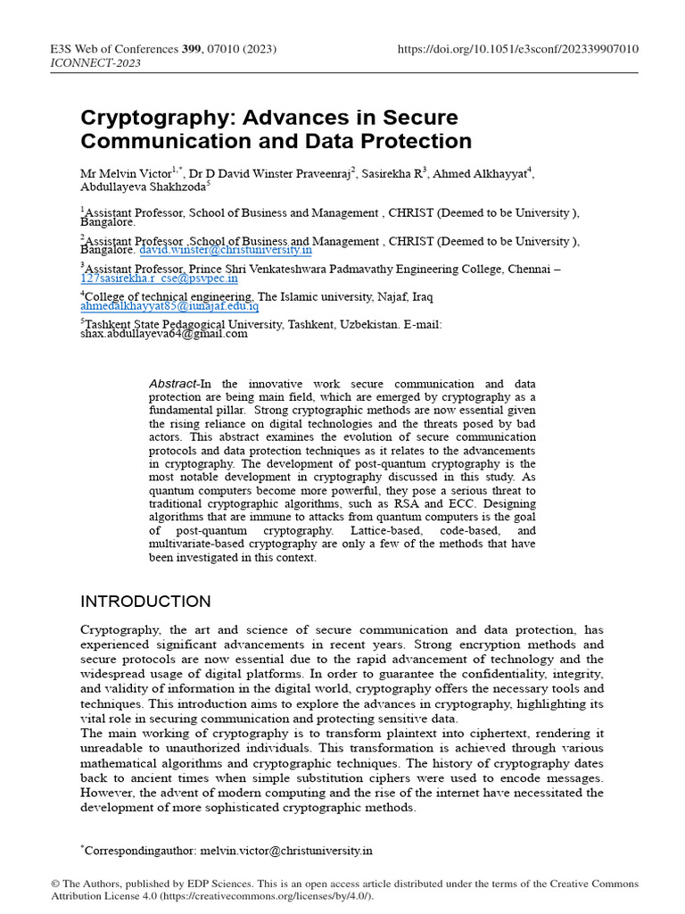 Cryptography - Advances (General) (Indian) | PDF | Cryptography ...