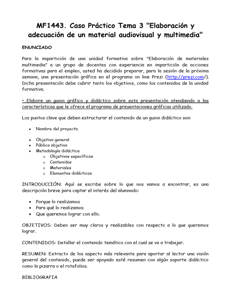 MF1443. Caso Práctico Tema 3 | PDF | Multimedia | Enseñando