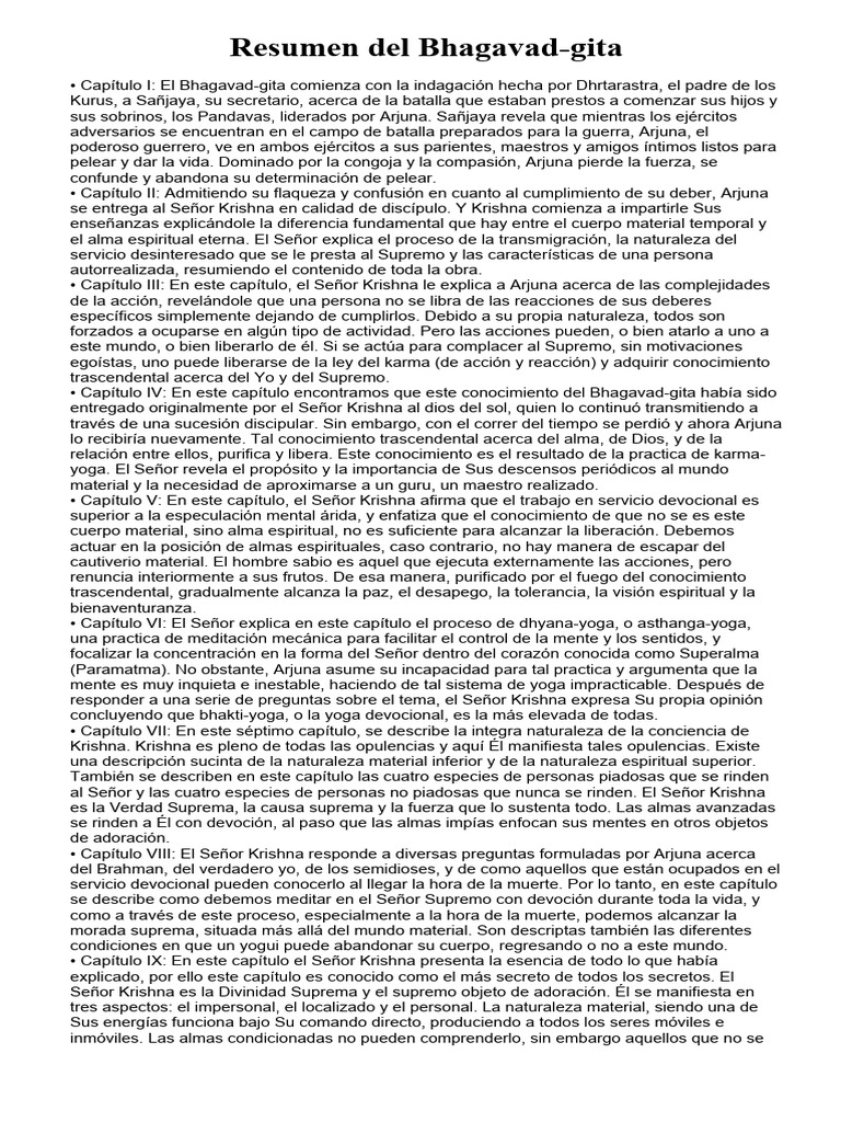 Resumen Del Bhagavad | PDF | Bhagavad Gita | Amor Resumen Del Bhagavad | PDF | Bhagavad Gita | Amor
