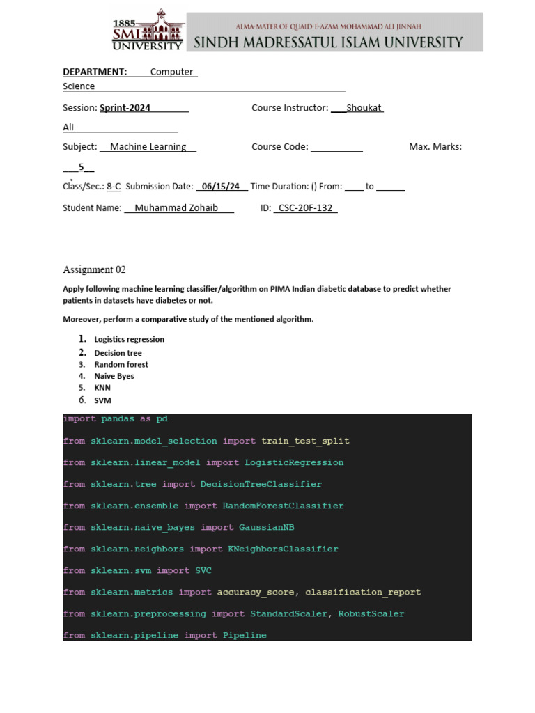 assignment-2 | PDF | Support Vector Machine | Theoretical Computer Science