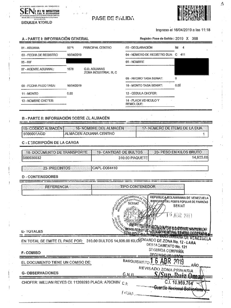 EJEMPLO DUA COMPRA IMPORTACION EXONERA | PDF