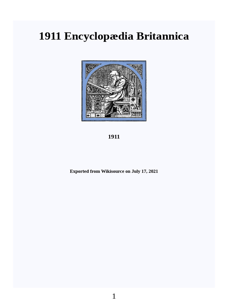 1911 Encyclopædia Britannica | PDF | History | Classics