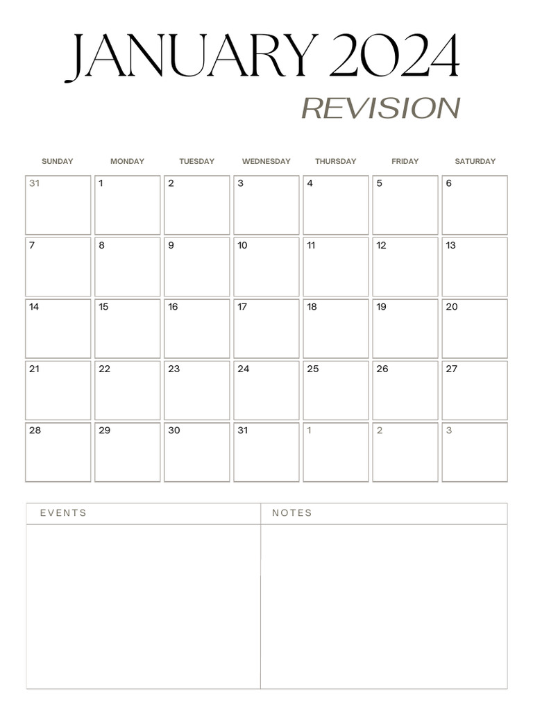Simple and Minimal Monthly Printable Planner 2024 Calendar | PDF