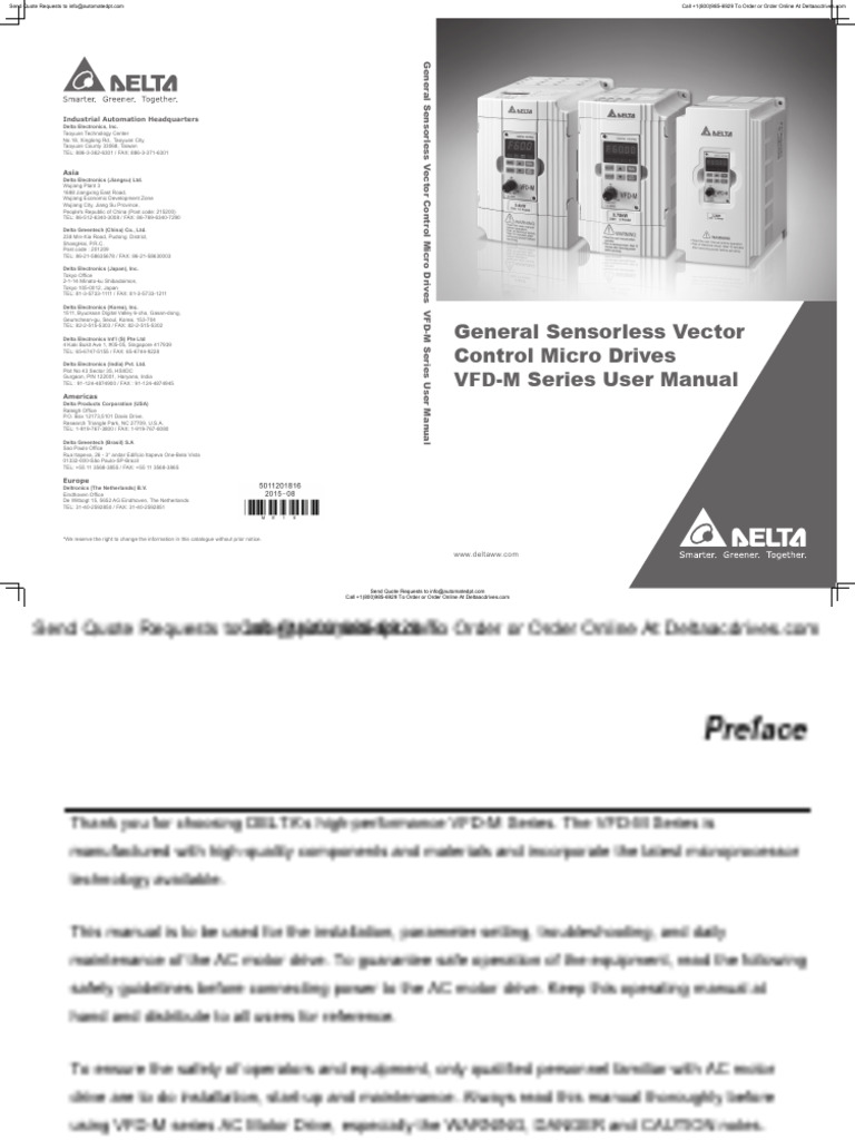 Delta VFD M Series Users Manual | PDF | Alternating Current | Electric ...