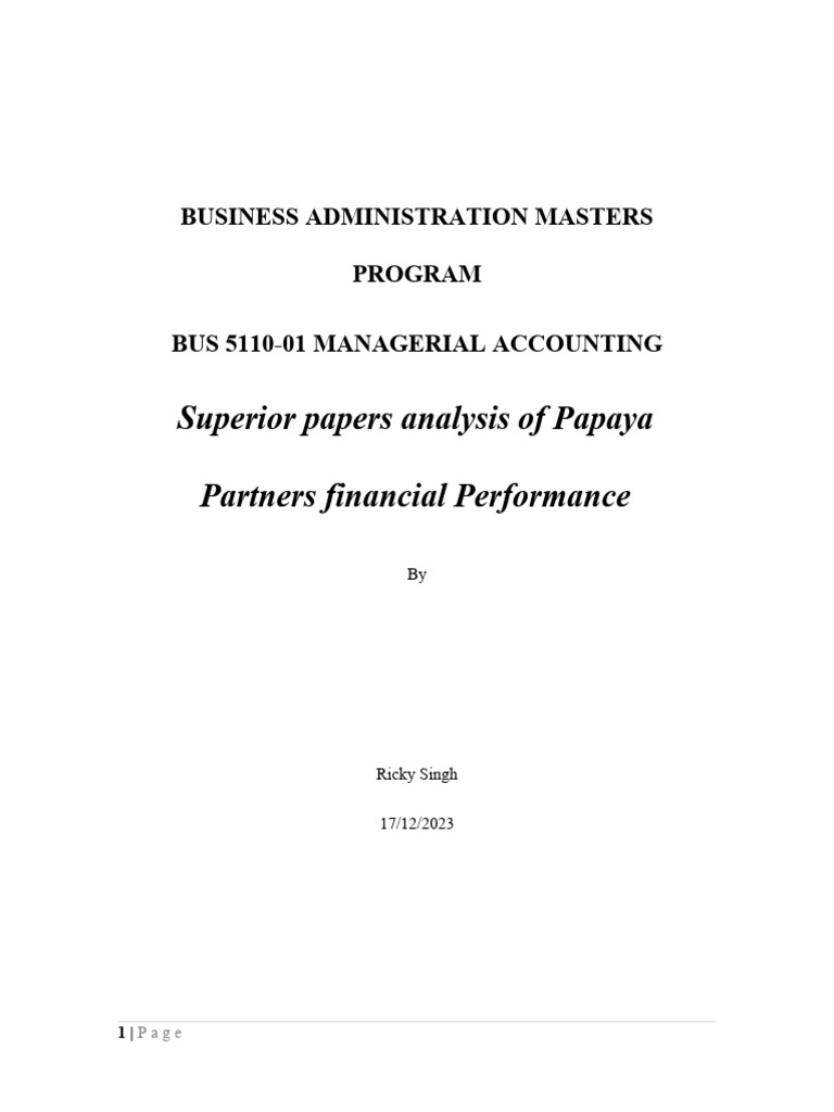 BUS 5110 01 Written Assignment 5 | PDF | Management Accounting | Cost Accounting
