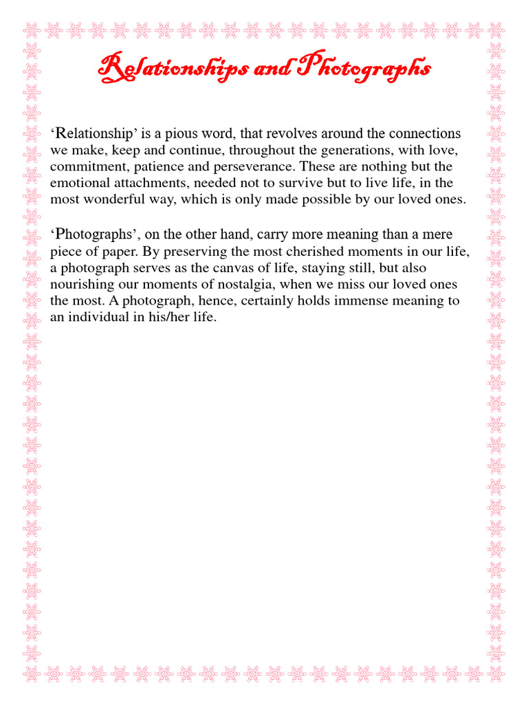 Real Life Relationships and Photographs | PDF | Grandparent