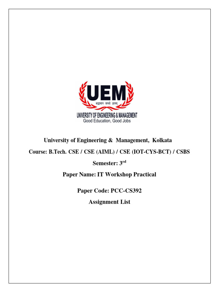IT Workshop Practical - PCCCS392 | PDF | World Wide Web | Internet & Web