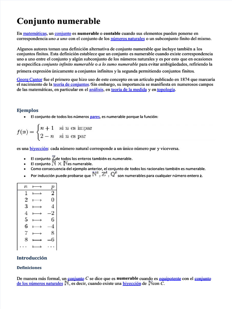 Conjunto Numerable en Matemáticas | PDF | Número natural | Conjunto ...