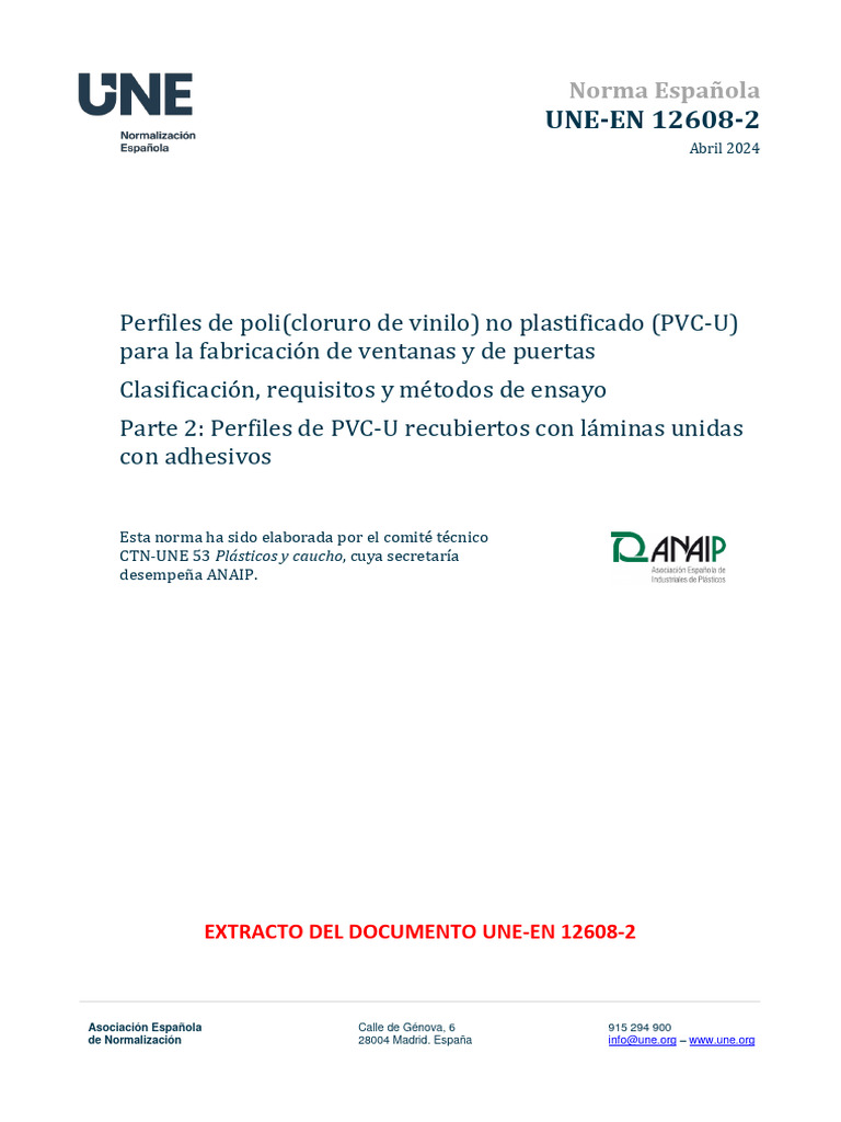 (Ex) Une en - 12608 2 2024 | Descargar gratis PDF | Cloruro de ...