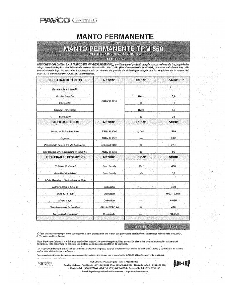 Certificado Manto TRM550 - 202308081417 | PDF