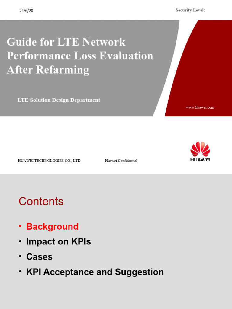 Guide For Lte Network Performance Loss Evaluation After Refarming V1 0