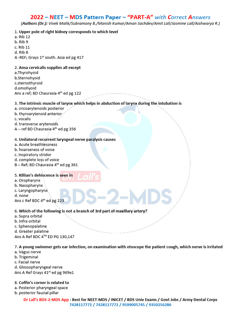 Eet - DS Pattern Paper - With: 2022 N M "PART-A" | PDF | Dental Anatomy ...
