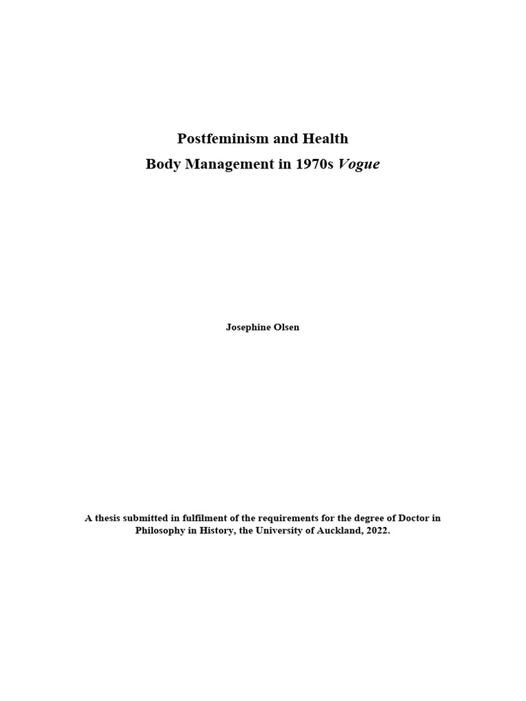 Olsen Thesis 2022 | PDF | Feminism | Gender Studies Olsen Thesis 2022 | PDF | Feminism | Gender Studies