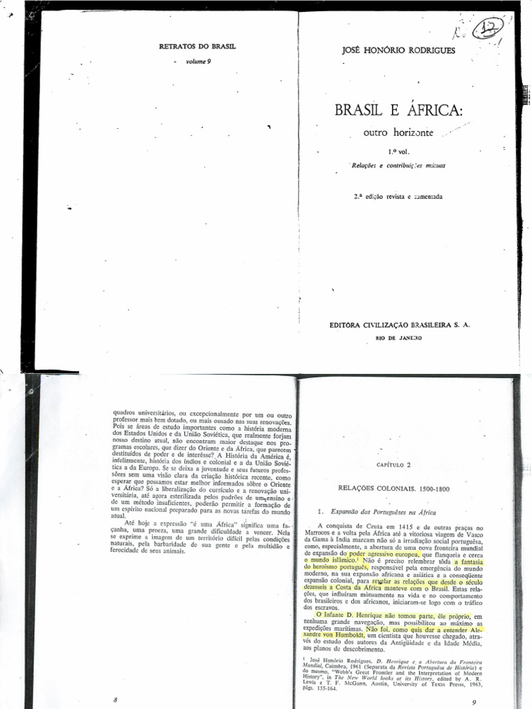 12 - Brasil e Africa - Jose Honorio Rodrigues | PDF | África | Brasil