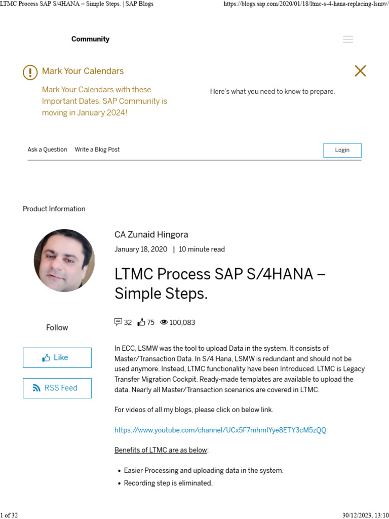 LTMC for SAP S/4HANA Data Uploads | PDF | Information Technology | Software