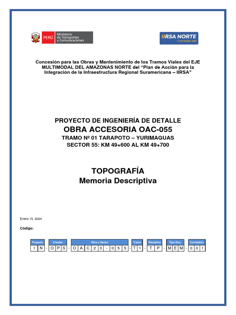 In Ops Oac23 055 T1 TP Mem 001 - 0a | PDF | Geodesia | Topografía