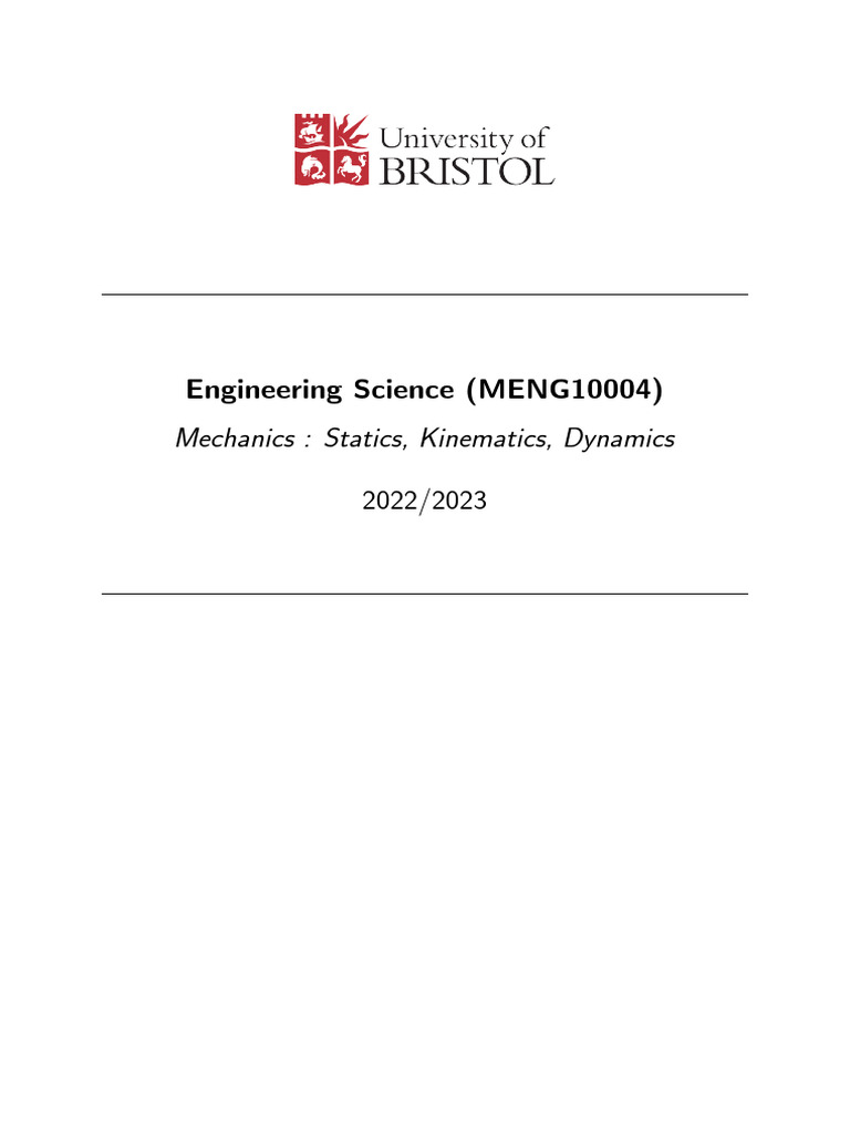 Mechanics - Handout 01 | PDF | Force | Torque