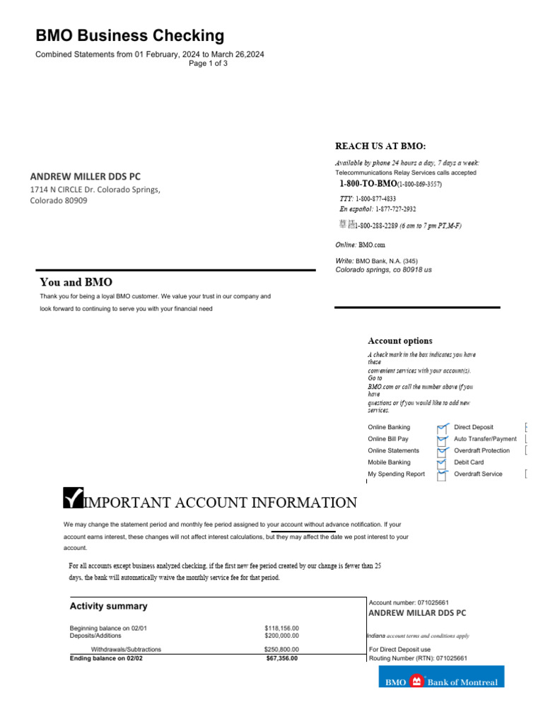 Bmo Statement 2021 | PDF | Transaction Account | Overdraft