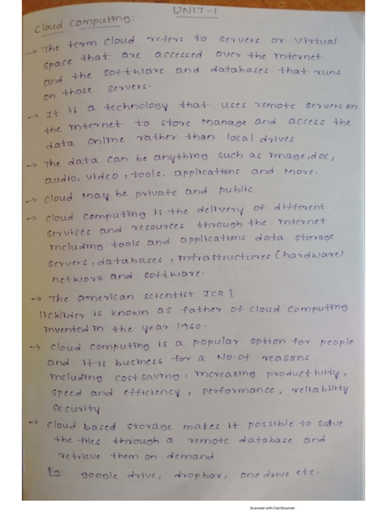 Cloud Computing Unit 1 | PDF