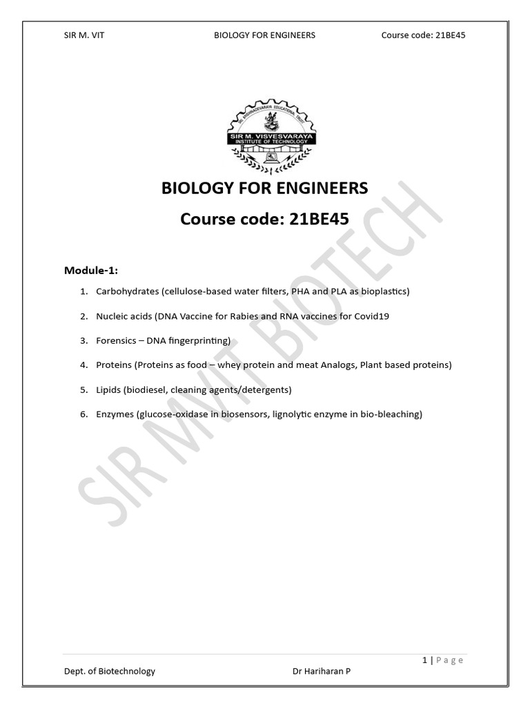 Module 1 Notes 21be45 Pdf Carbohydrates Nucleic Acids
