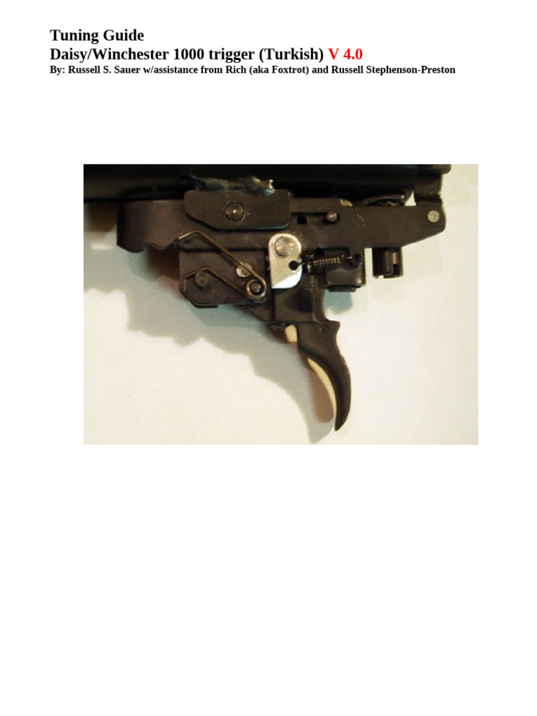 RSE - Daisy 1000 trigger guide | PDF | Trigger (Firearms) | Screw