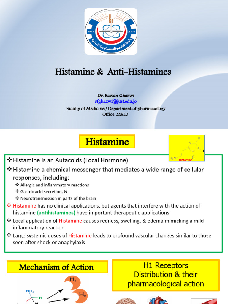 Anti-Histamines (Pharmacology by DR - Rawan) (3) | PDF | Allergy ...