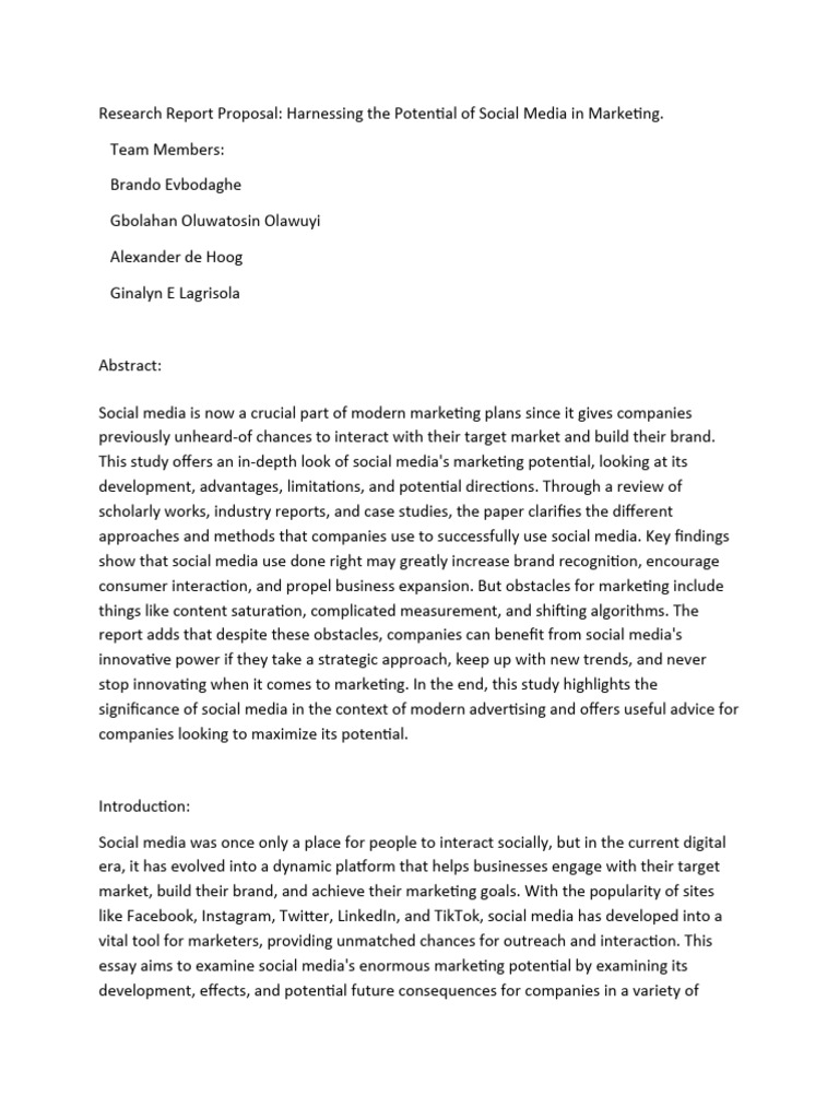 Research REport | PDF | Popular Culture & Media Studies | Social Media